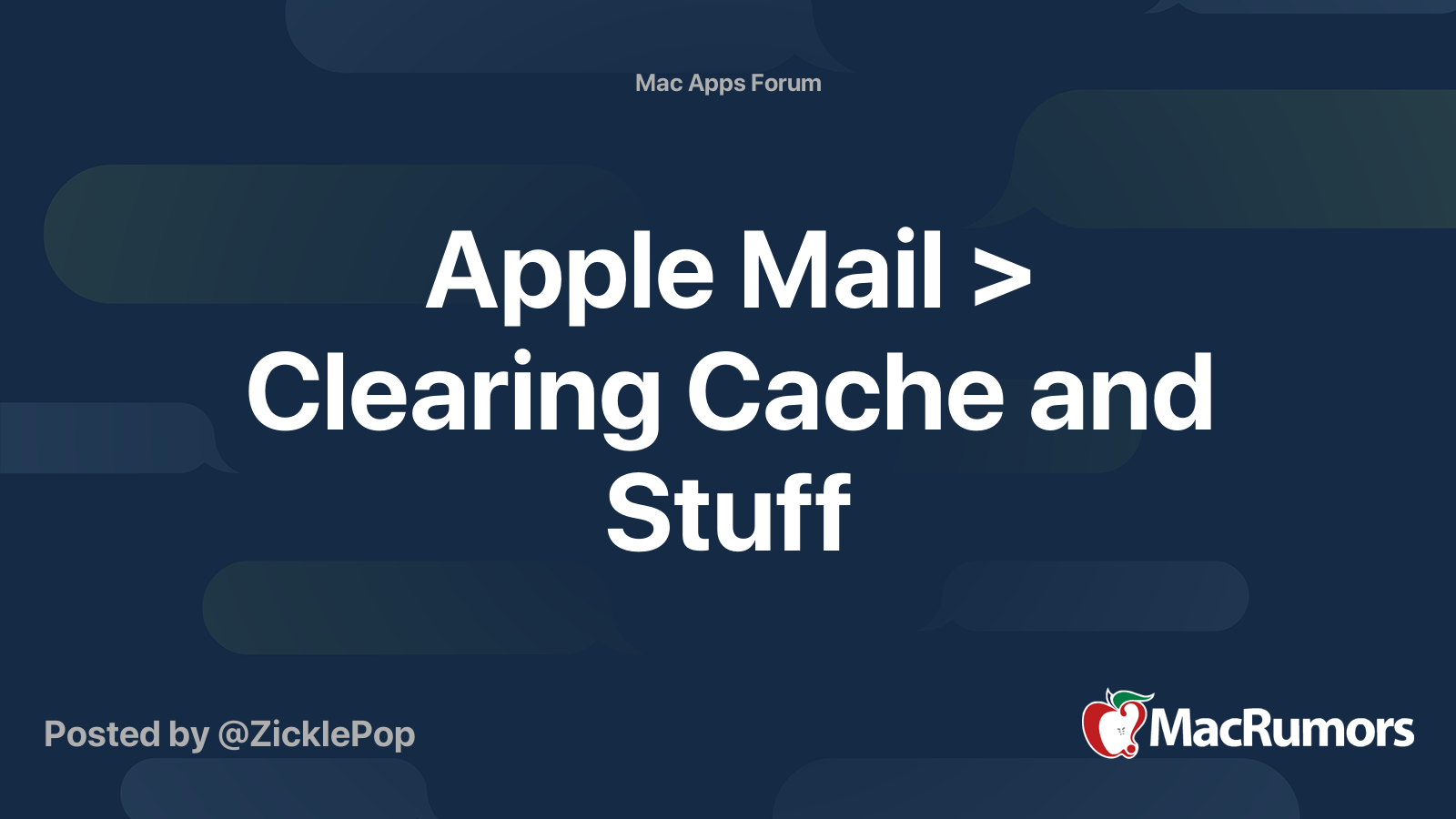 Apple Mail > Clearing Cache and Stuff | MacRumors Forums