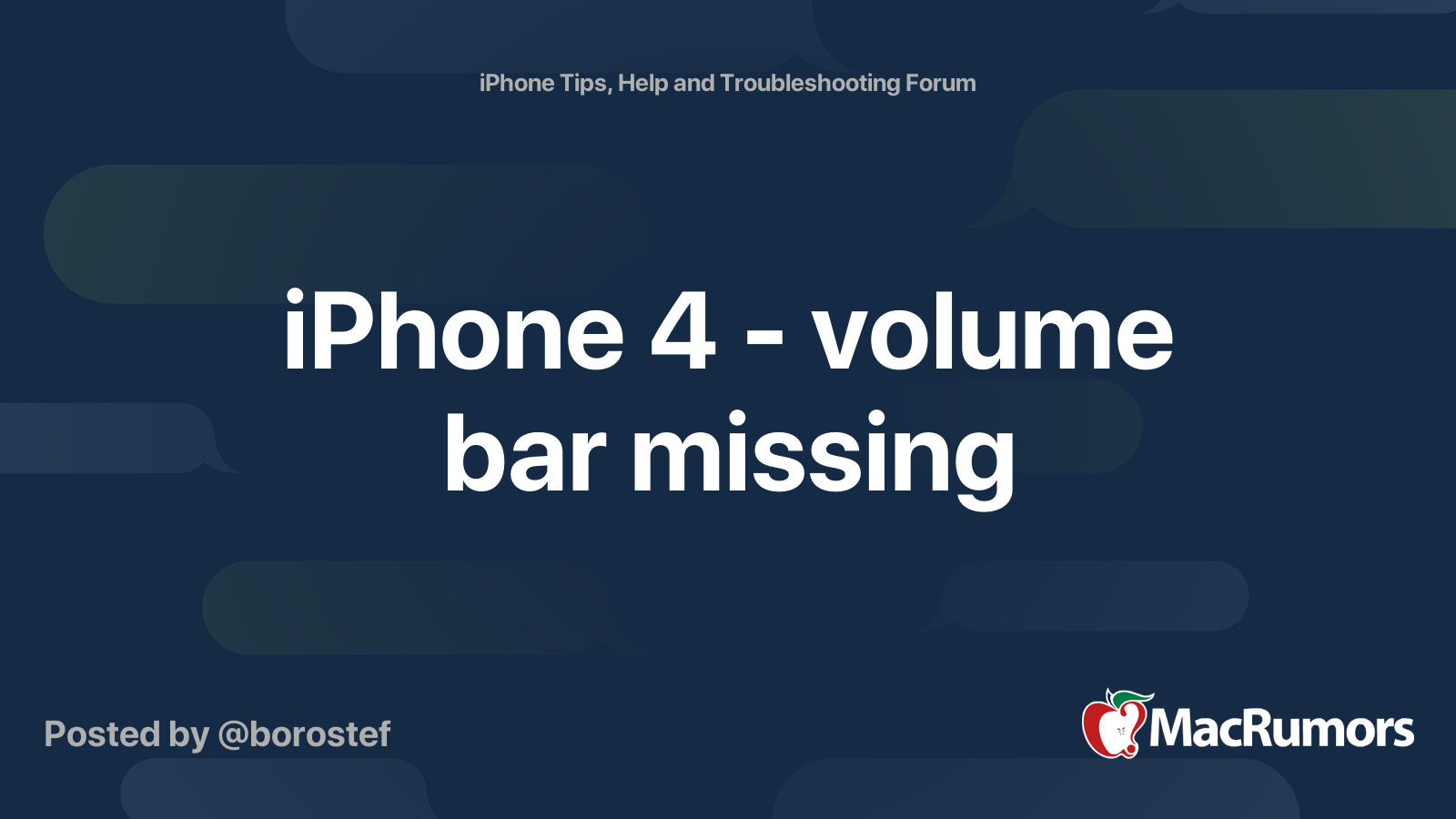 iPhone 4 - volume bar missing | MacRumors Forums