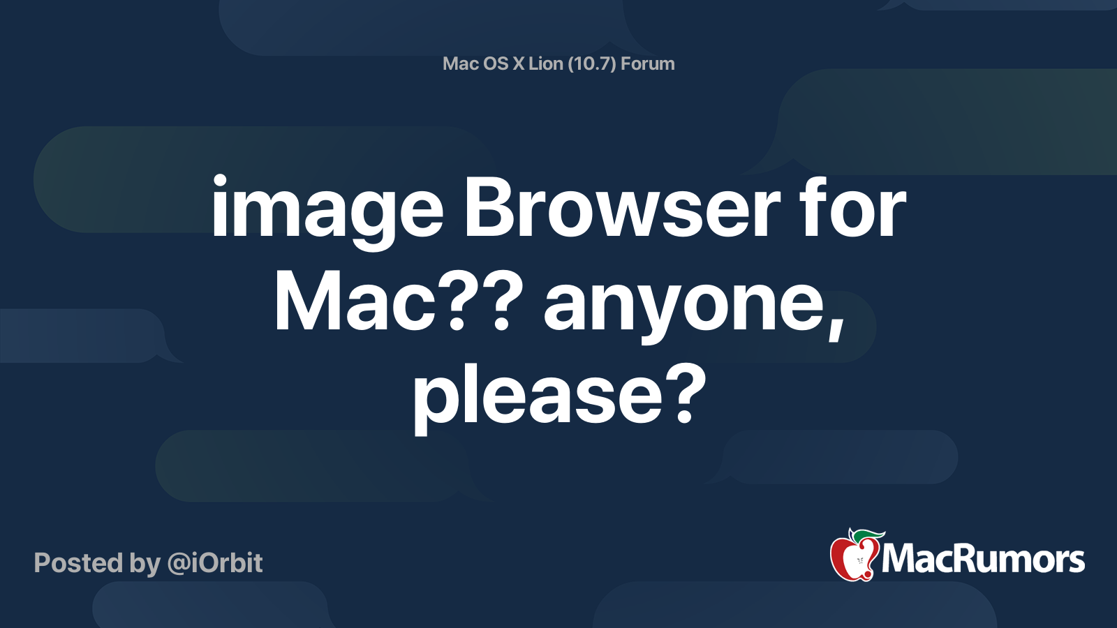 image Browser for Mac?? anyone, please? | MacRumors Forums