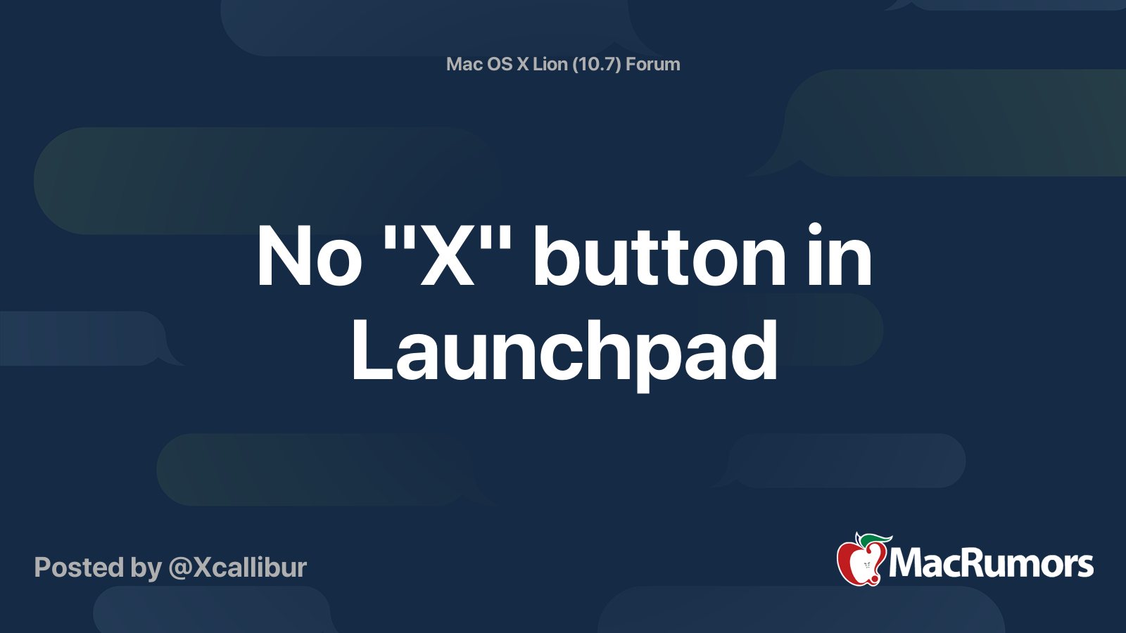 No "X" button in Launchpad | MacRumors Forums