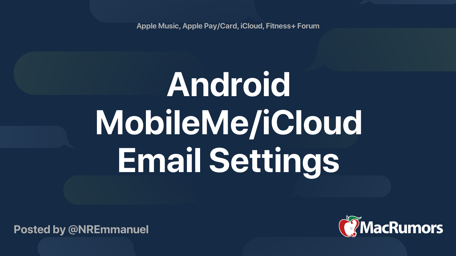 Android MobileMe/iCloud Email Settings | MacRumors Forums