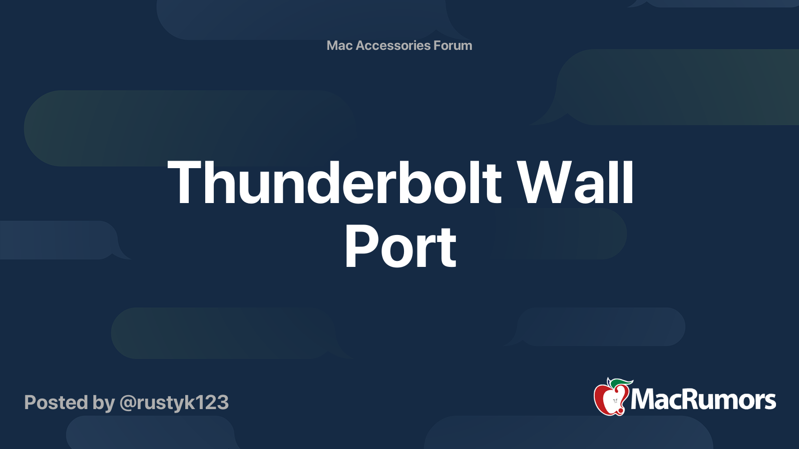 Thunderbolt Wall Port | MacRumors Forums