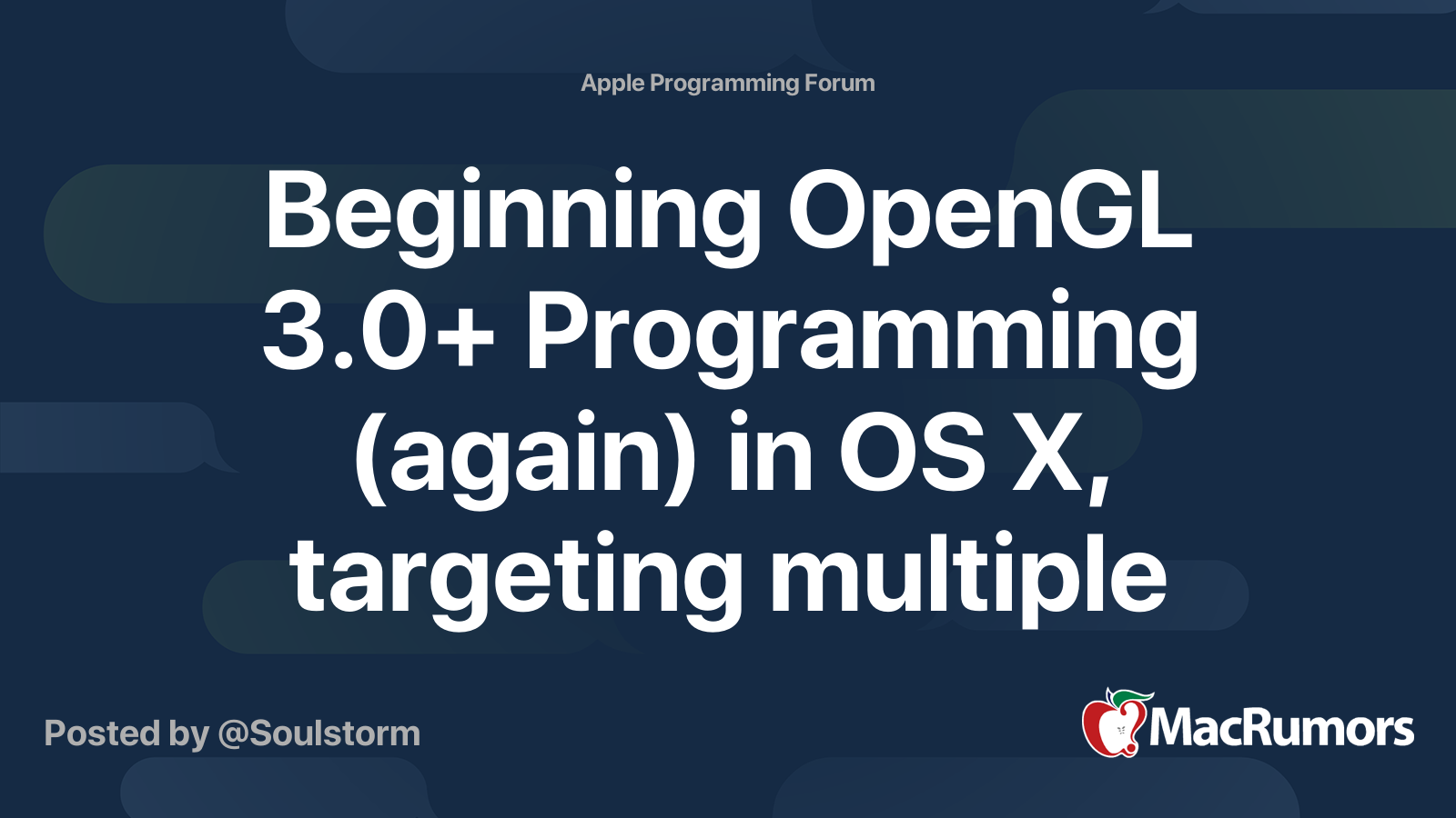 Beginning Opengl 30 Programming Again In Os X Targeting Multiple Platforms Macrumors Forums 