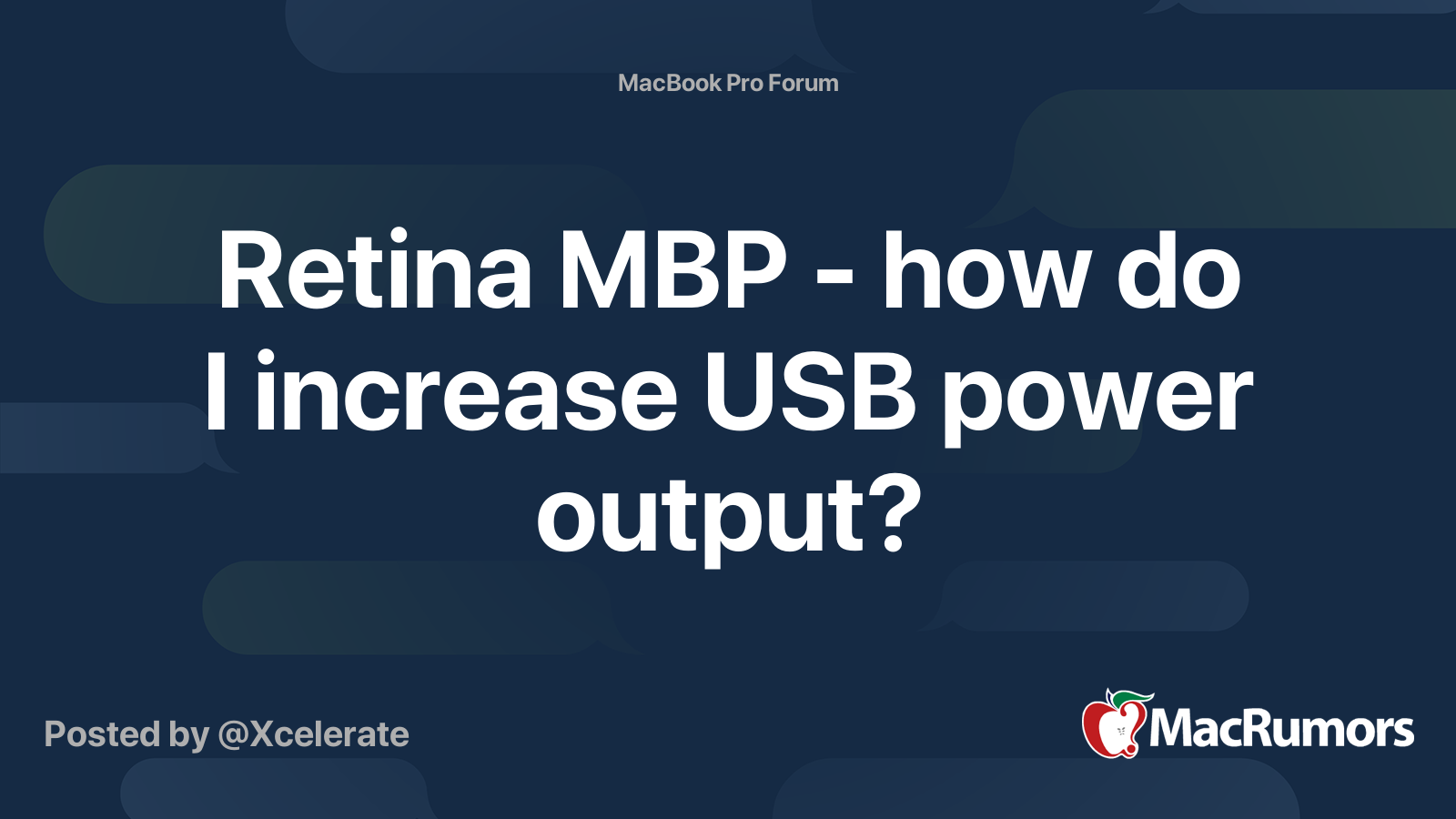Retina MBP - how do I increase USB power output? | MacRumors Forums