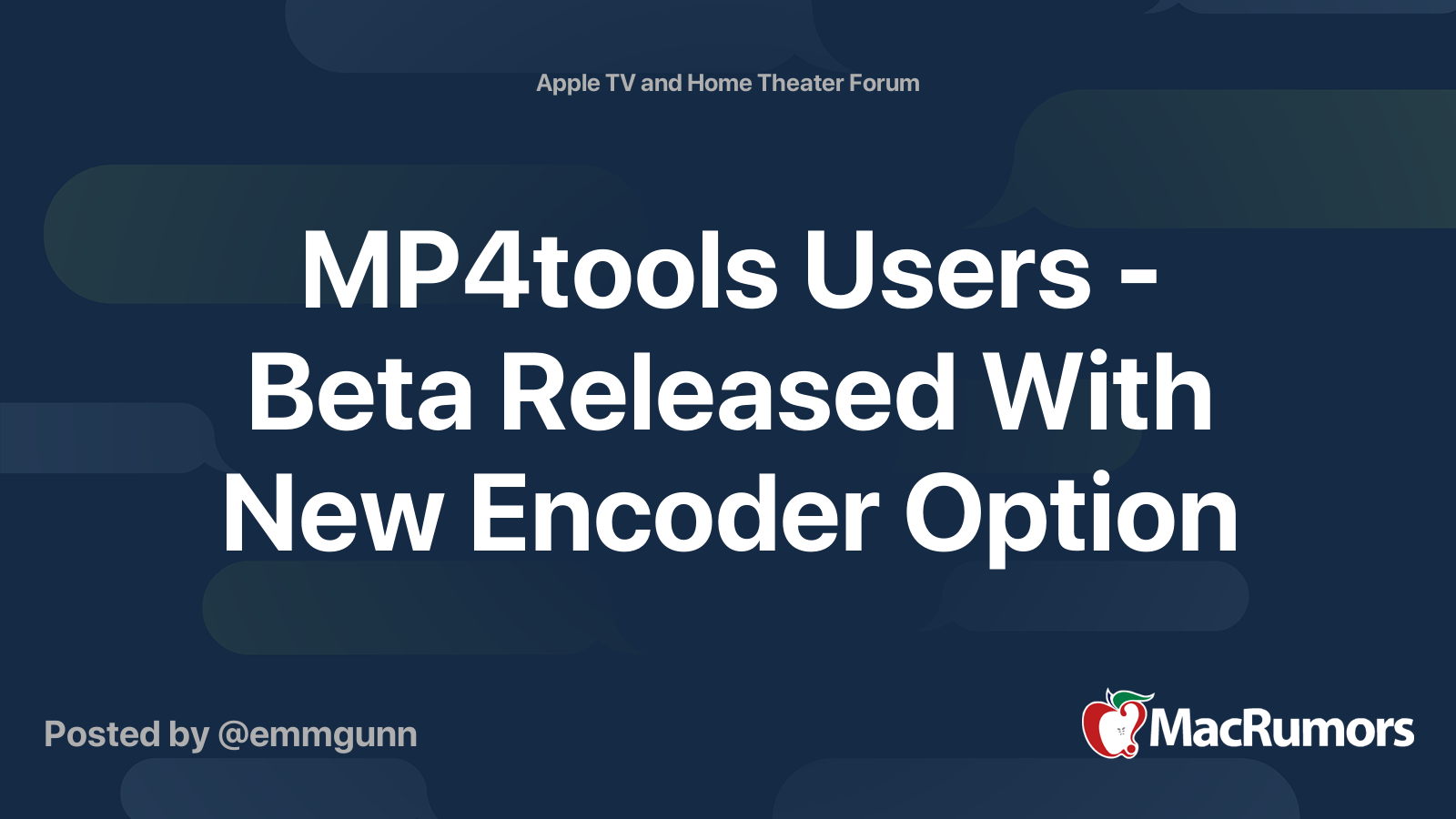 MP4tools Users - Beta Released With New Encoder Option | MacRumors Forums