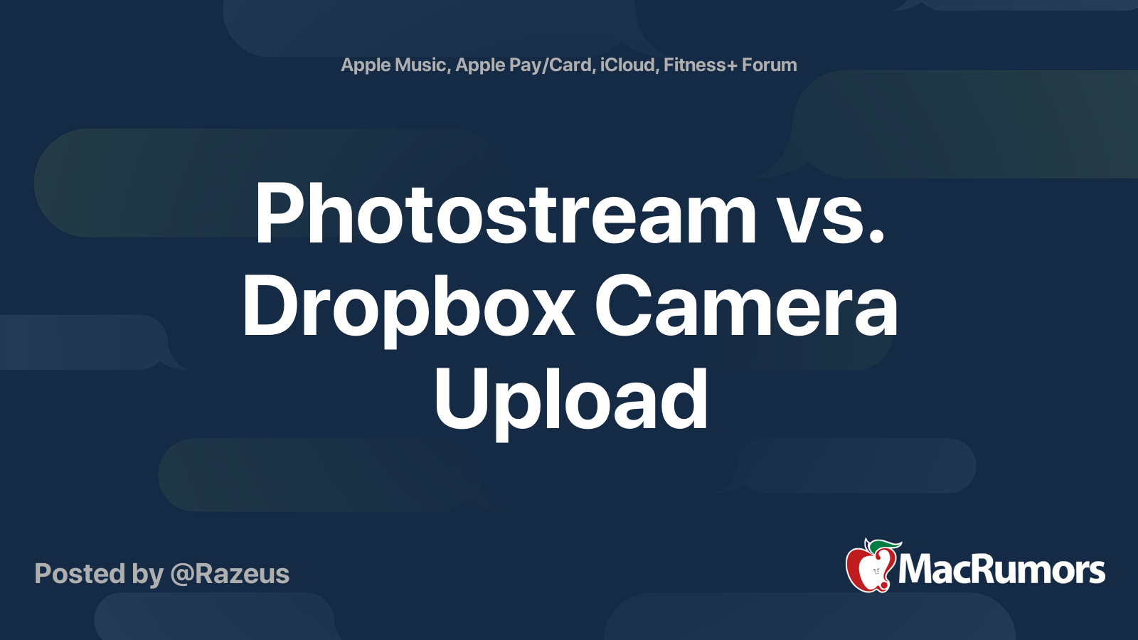 Photostream vs. Dropbox Camera Upload | MacRumors Forums