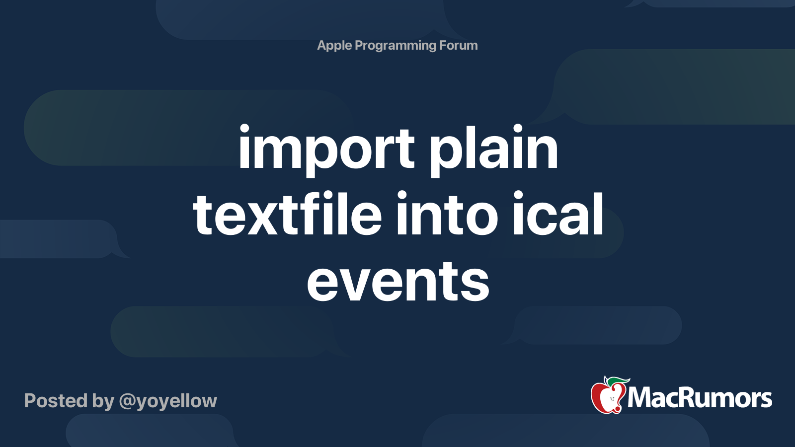 import plain textfile into ical events | MacRumors Forums