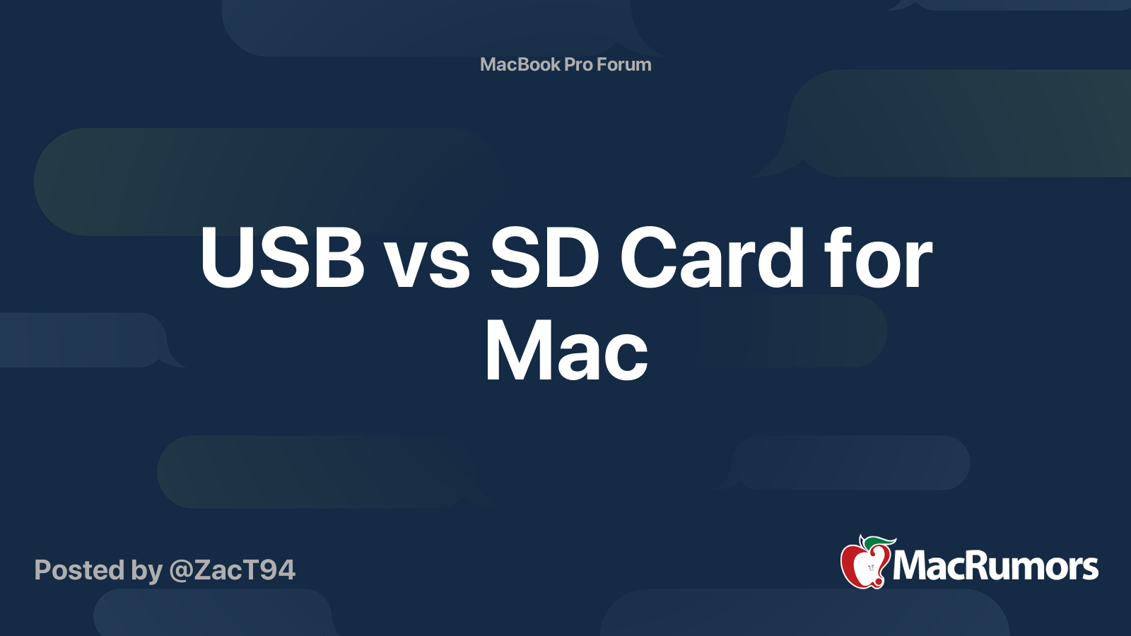 USB vs SD Card for Mac | MacRumors Forums