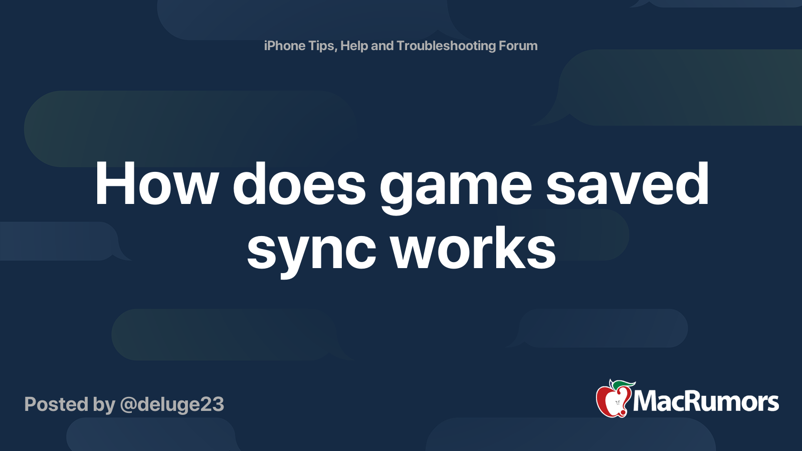 How does game saved sync works | MacRumors Forums