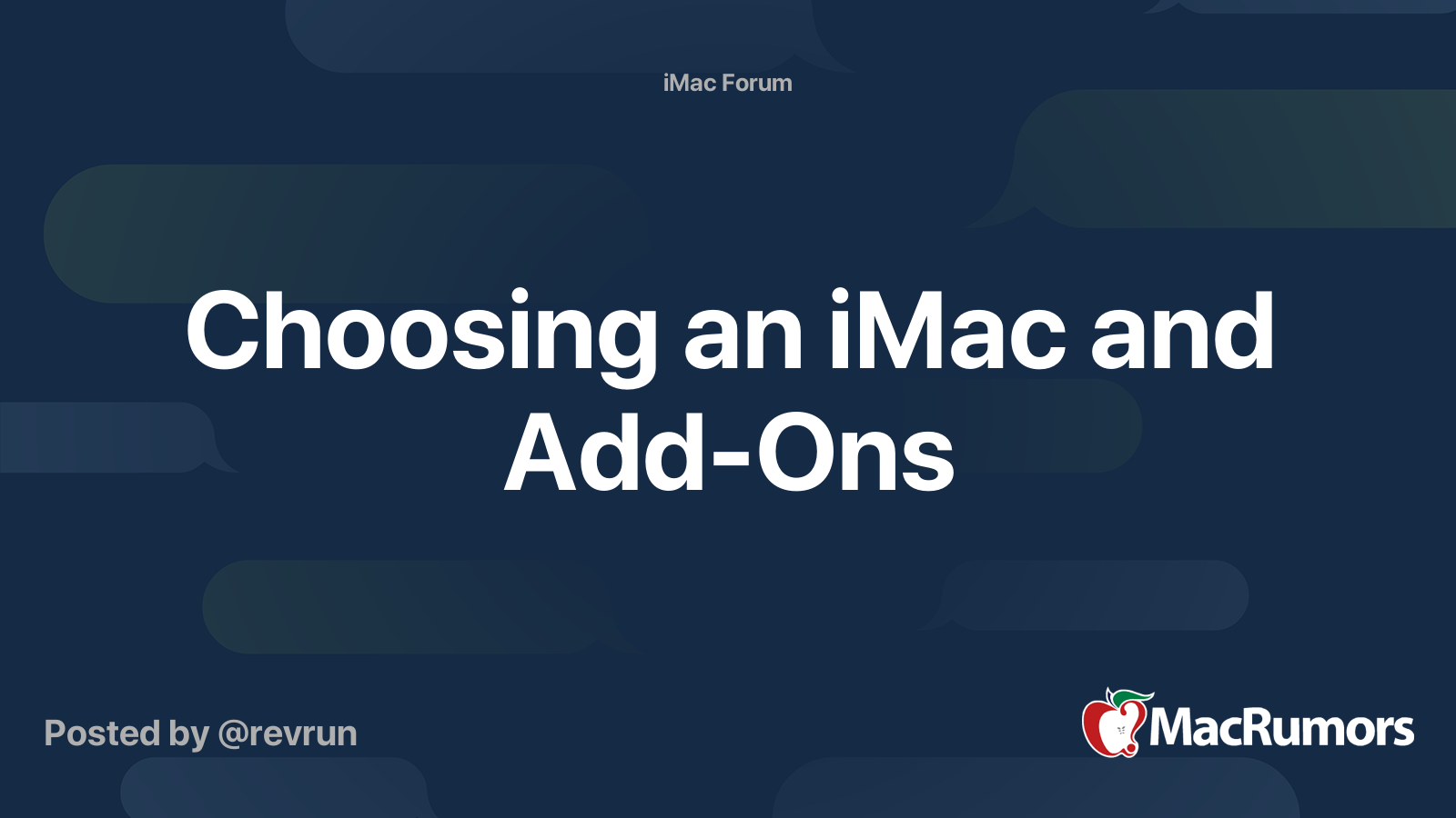 Choosing an iMac and Add-Ons | MacRumors Forums
