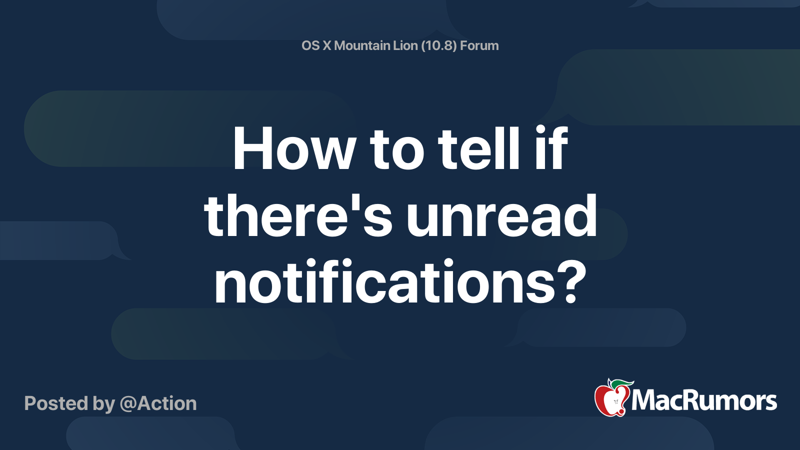 How to tell if there's unread notifications? | MacRumors Forums