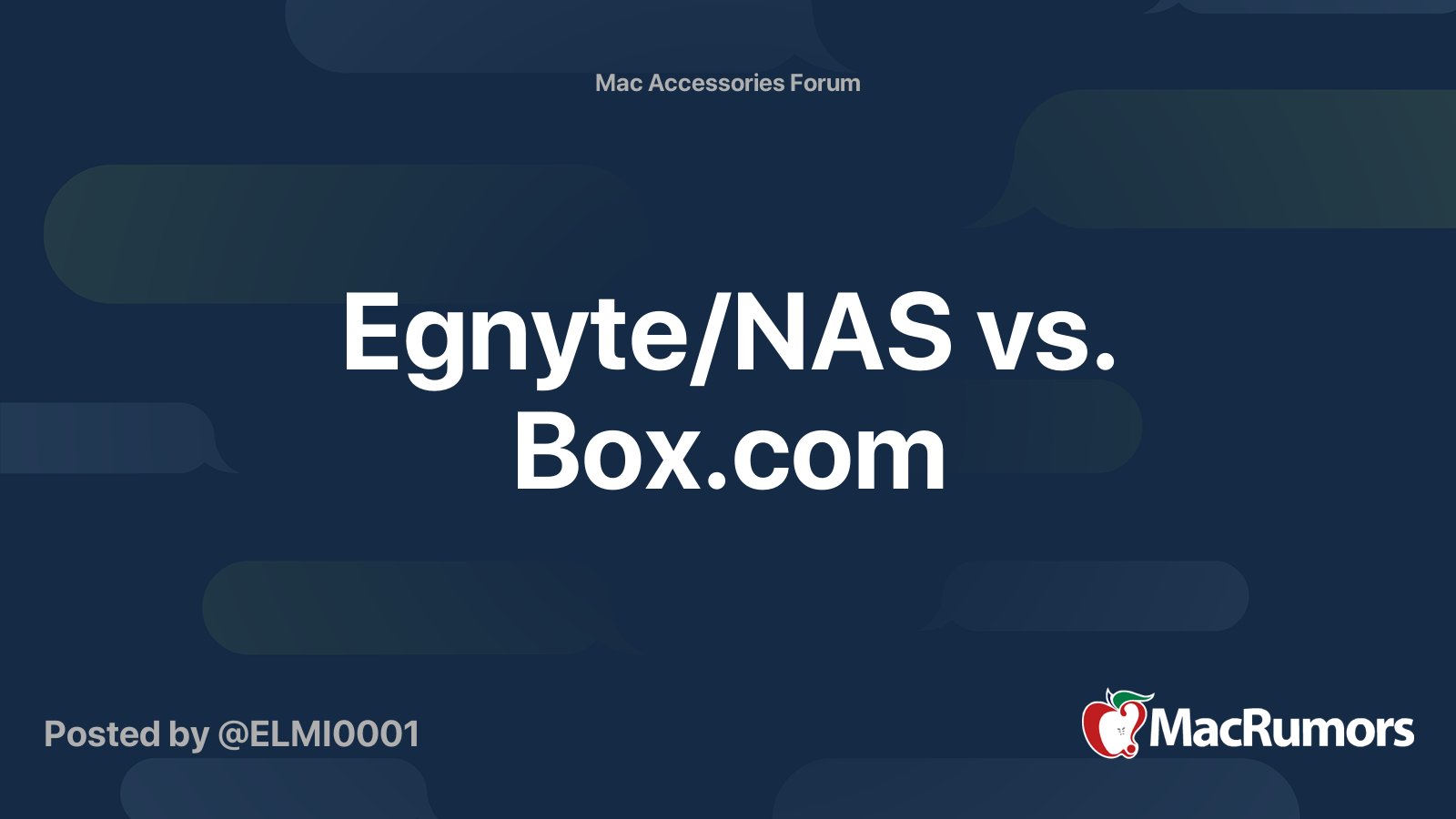 Egnyte/NAS vs. Box.com | MacRumors Forums