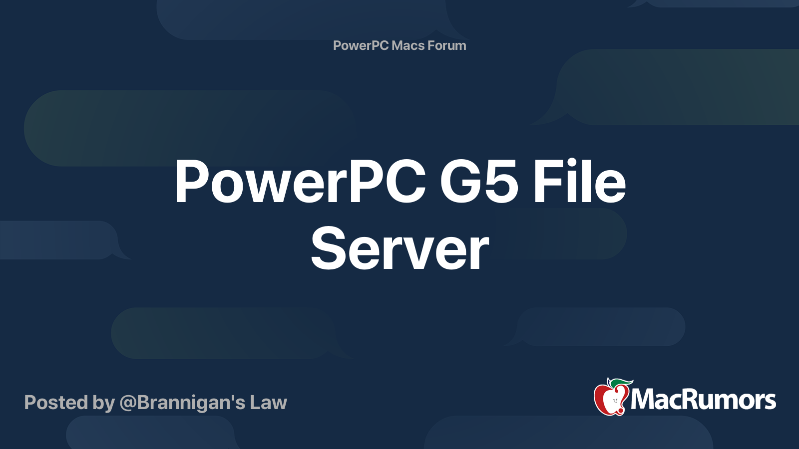 PowerPC G5 File Server | MacRumors Forums