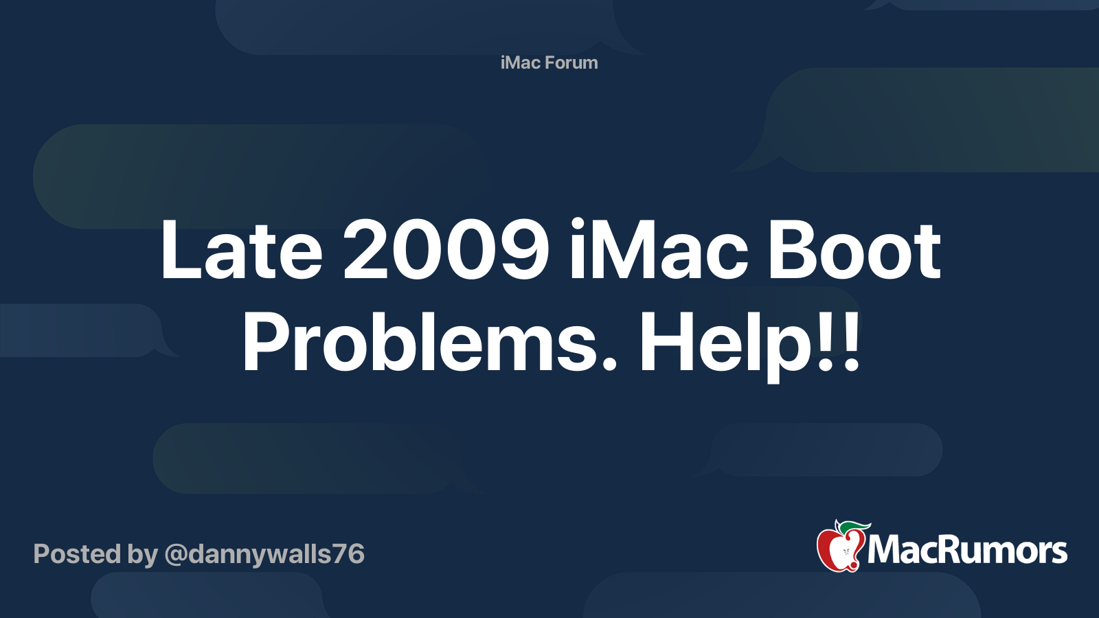 Late 2009 iMac Boot Problems. Help!! | MacRumors Forums