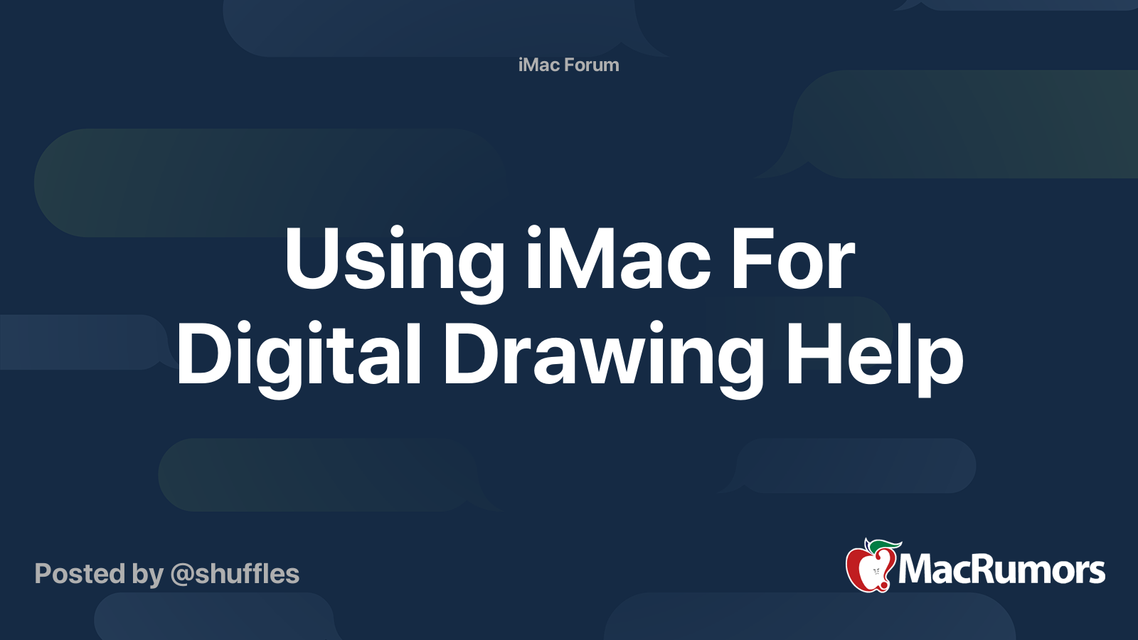 Using iMac For Digital Drawing Help | MacRumors Forums