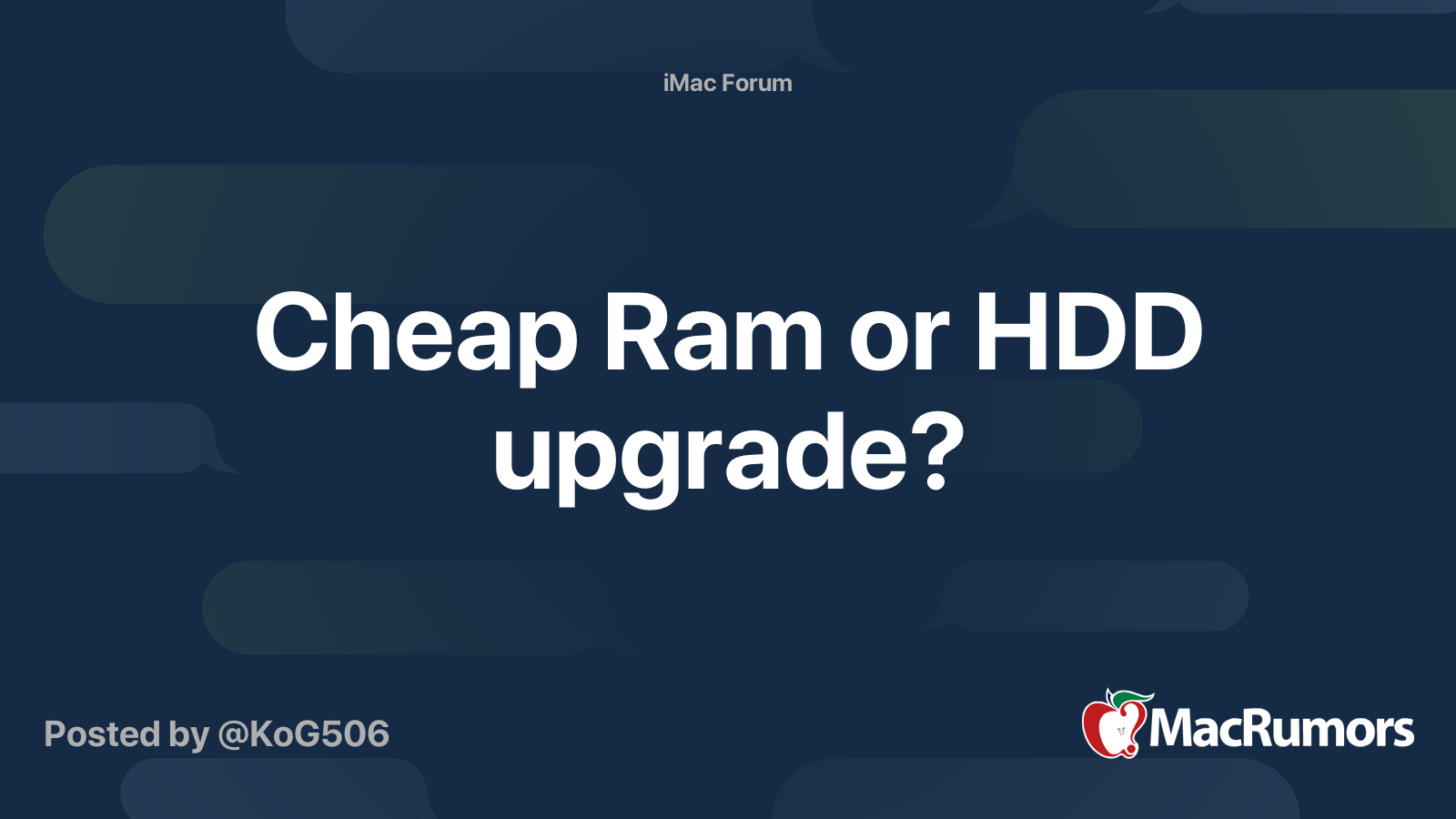 Cheap Ram or HDD upgrade? | MacRumors Forums