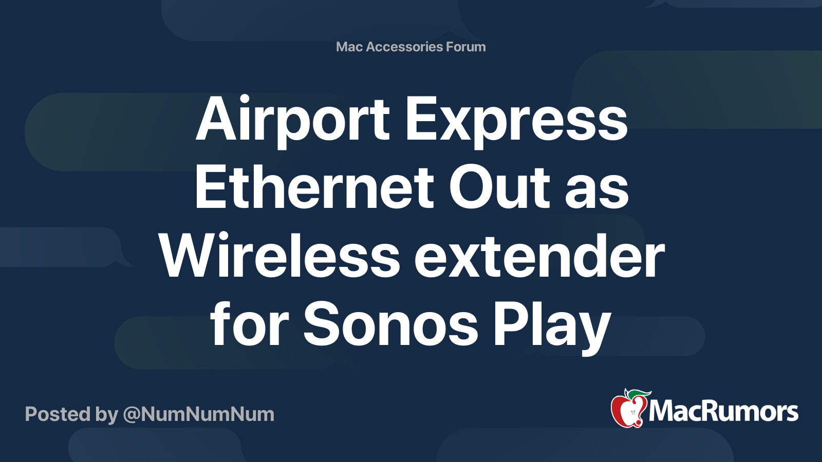 Airport Express Ethernet Out as Wireless extender for Sonos Play Speakers, print, NAS ...