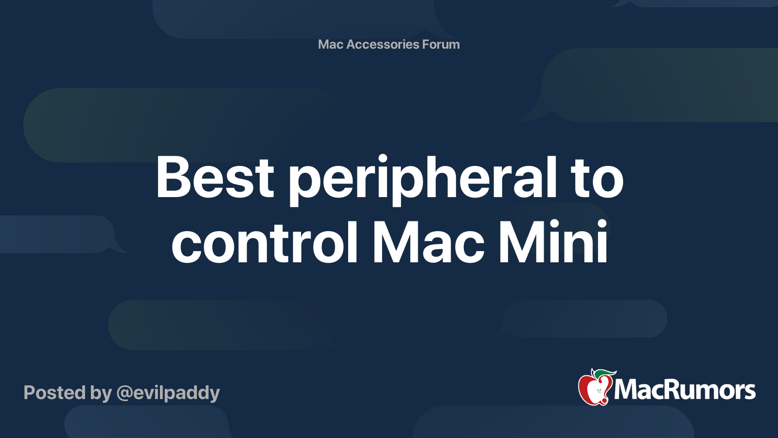 Best peripheral to control Mac Mini | MacRumors Forums