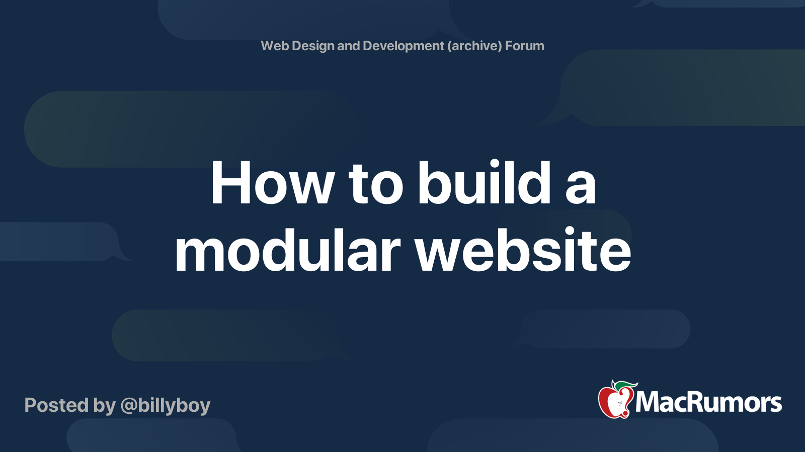 How to build a modular website | MacRumors Forums