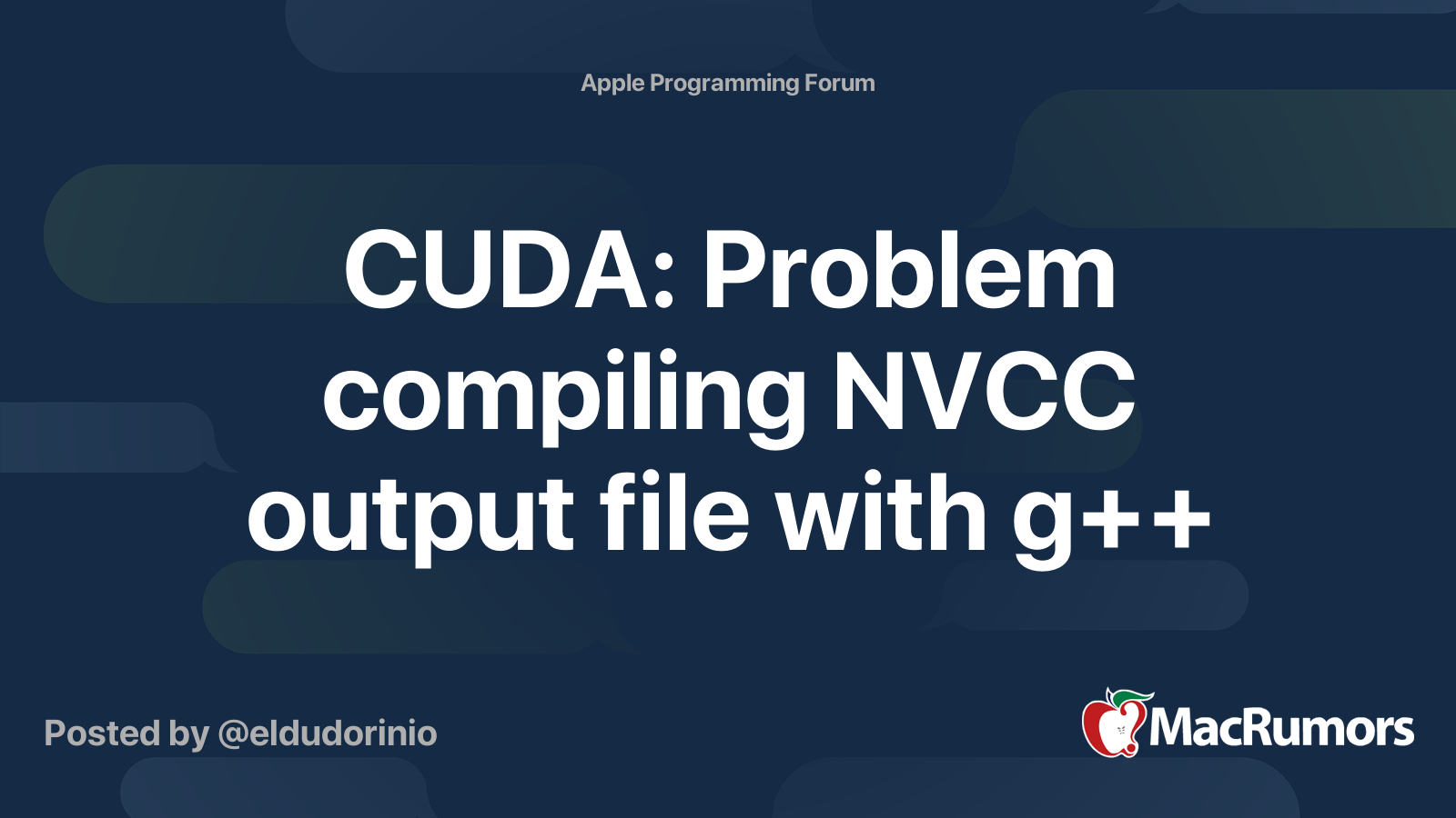 Cuda Problem Compiling Nvcc Output File With G Macrumors Forums 4949