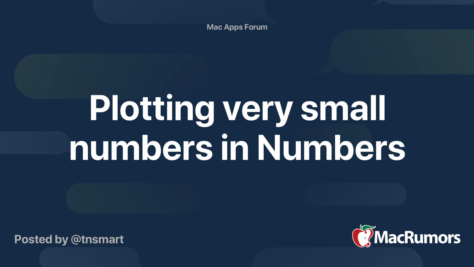 Plotting very small numbers in Numbers | MacRumors Forums