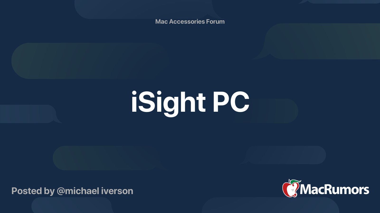 iSight PC | MacRumors Forums