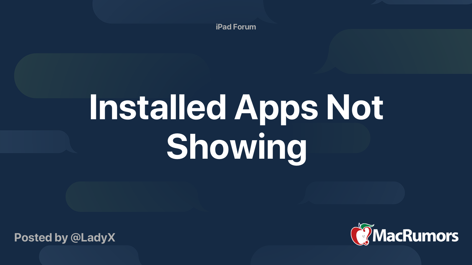Installed Apps Not Showing | MacRumors Forums
