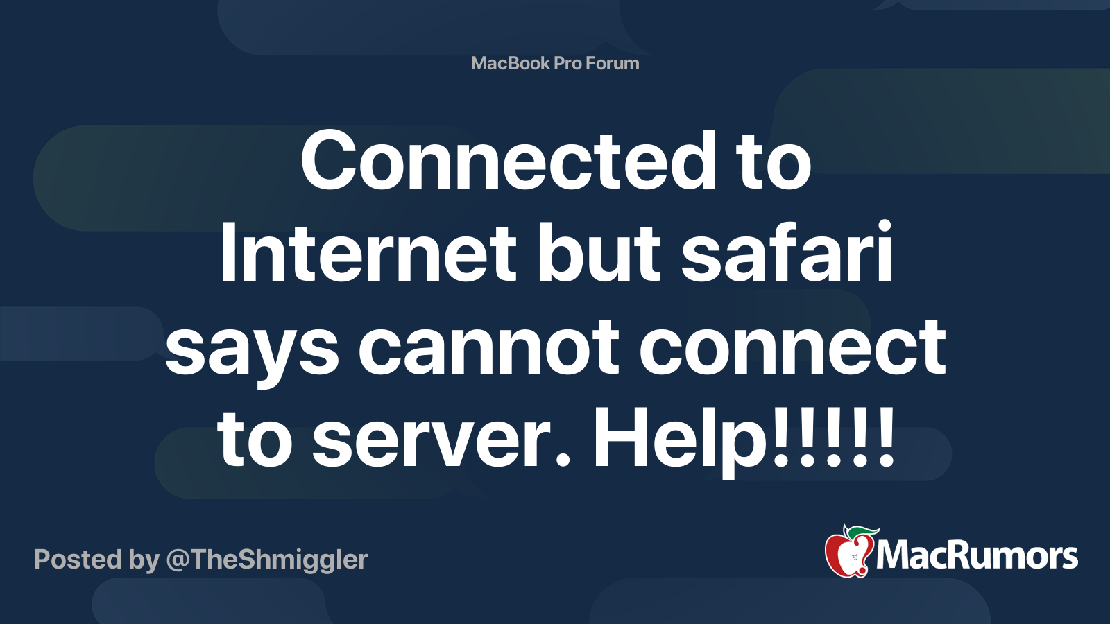 Connected to Internet but safari says cannot connect to server. Help ...