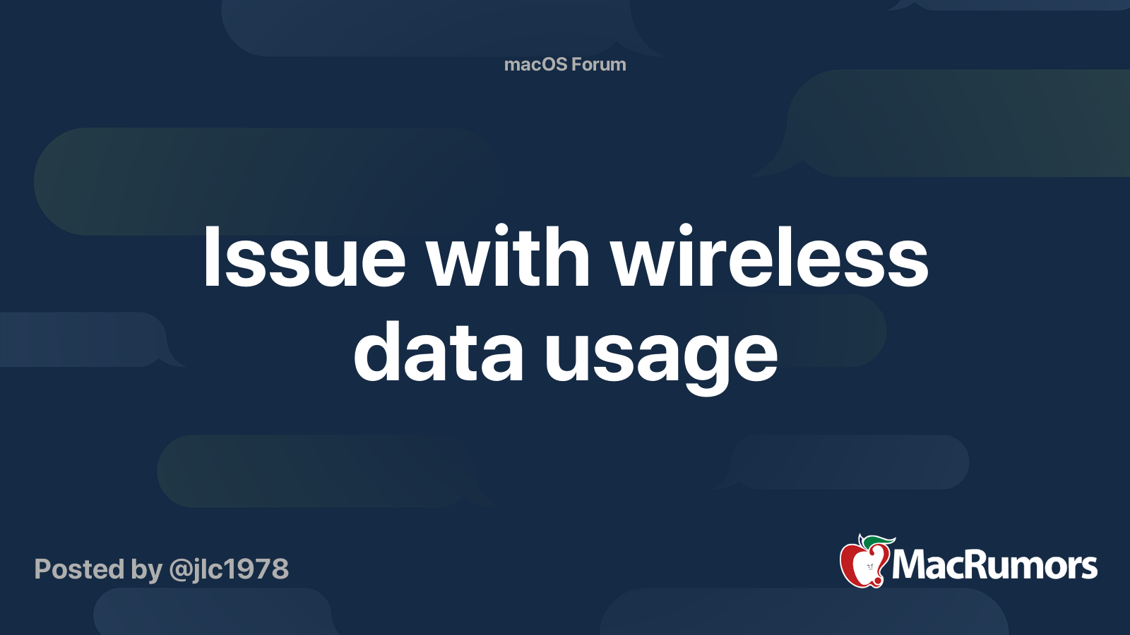 Issue with wireless data usage | MacRumors Forums