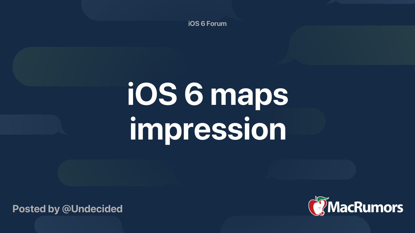 iOS 6 maps impression | MacRumors Forums