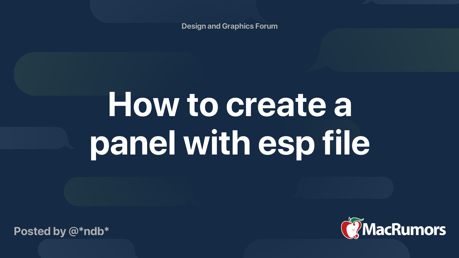 How to create a panel with esp file | MacRumors Forums