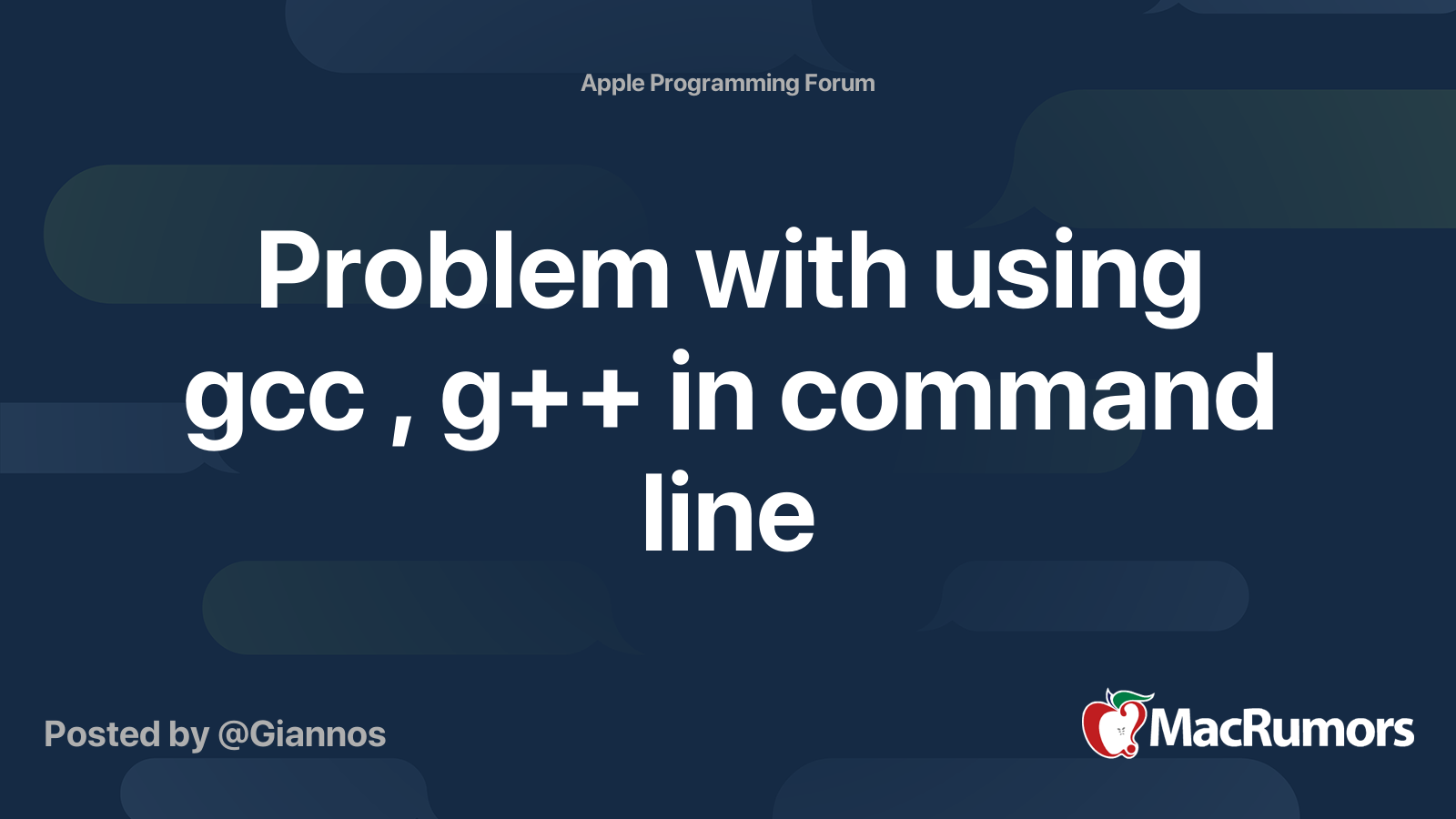 Problem With Using Gcc G In Command Line Macrumors Forums 