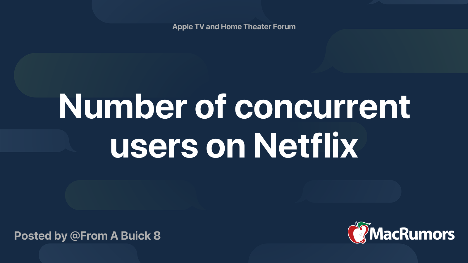 Number of concurrent users on Netflix | MacRumors Forums