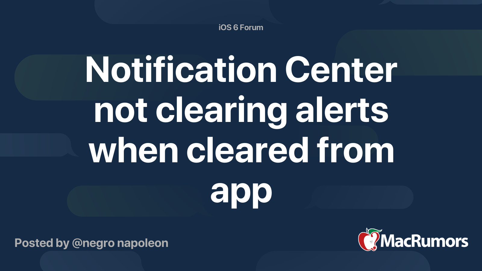 Notification Center not clearing alerts when cleared from app ...