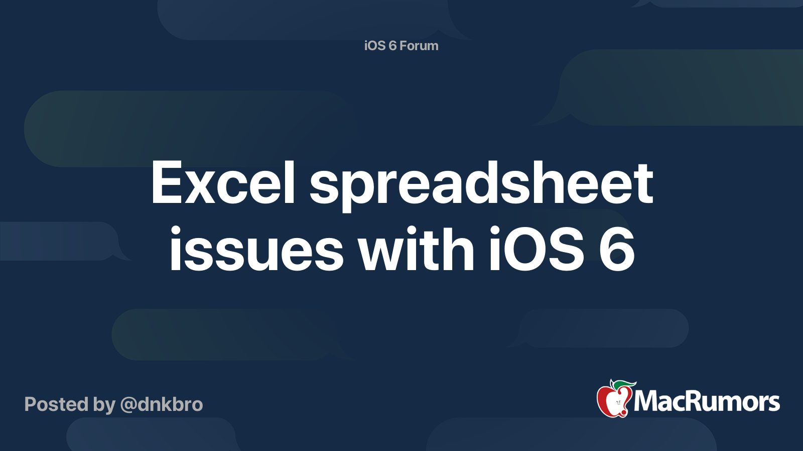 Excel spreadsheet issues with iOS 6 | MacRumors Forums