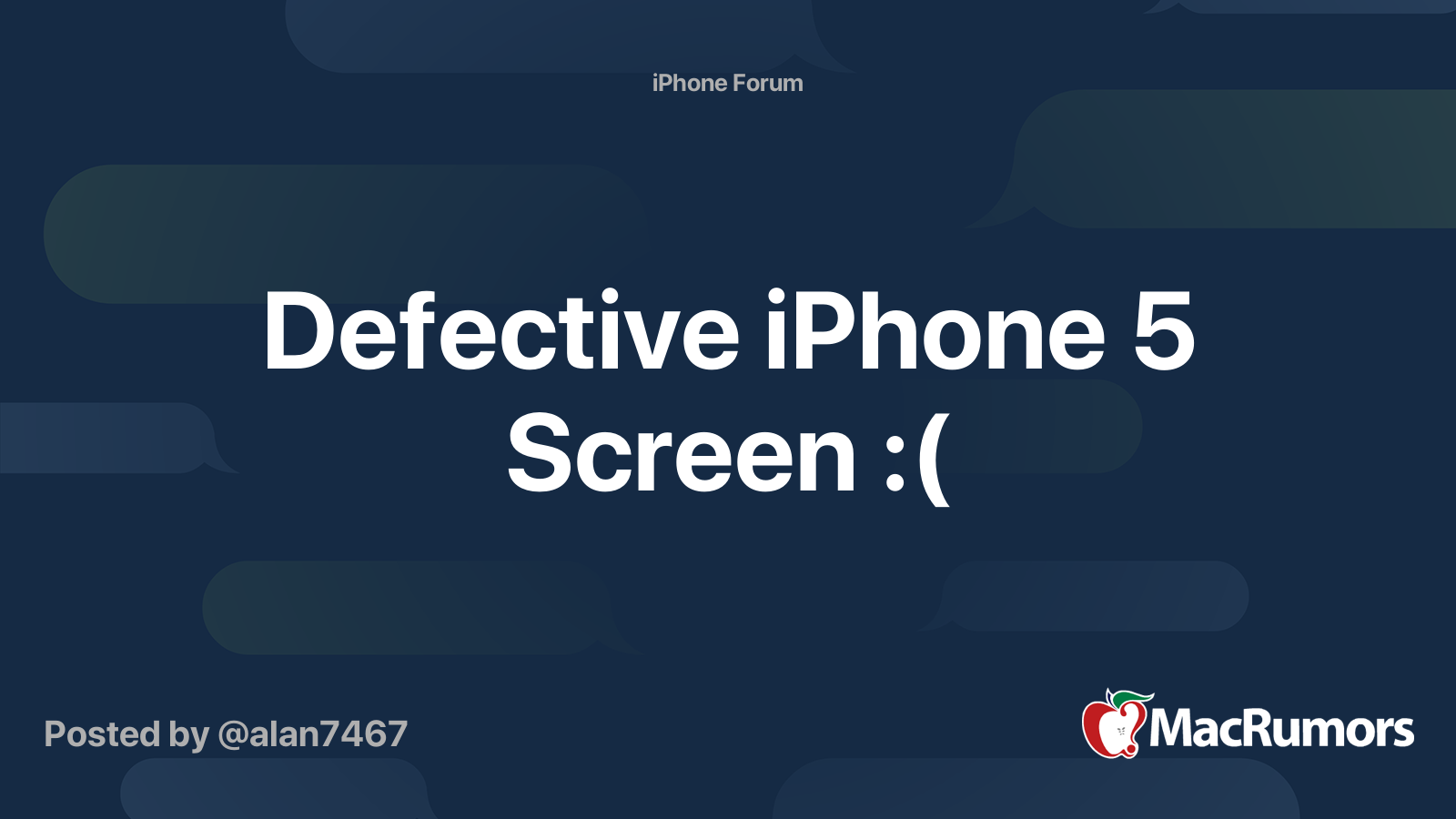 Defective iPhone 5 Screen :( | MacRumors Forums