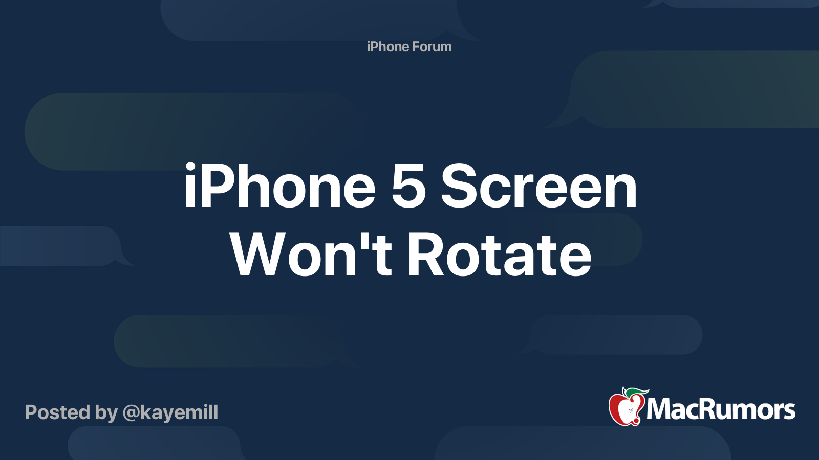 iPhone 5 Screen Won't Rotate | MacRumors Forums
