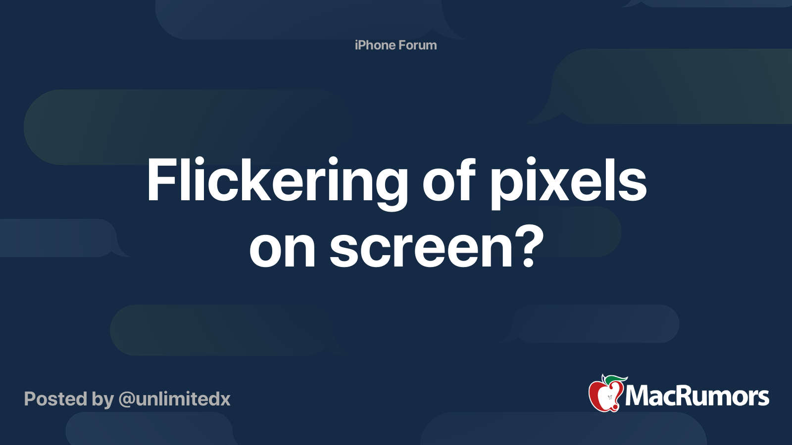Flickering of pixels on screen? | MacRumors Forums