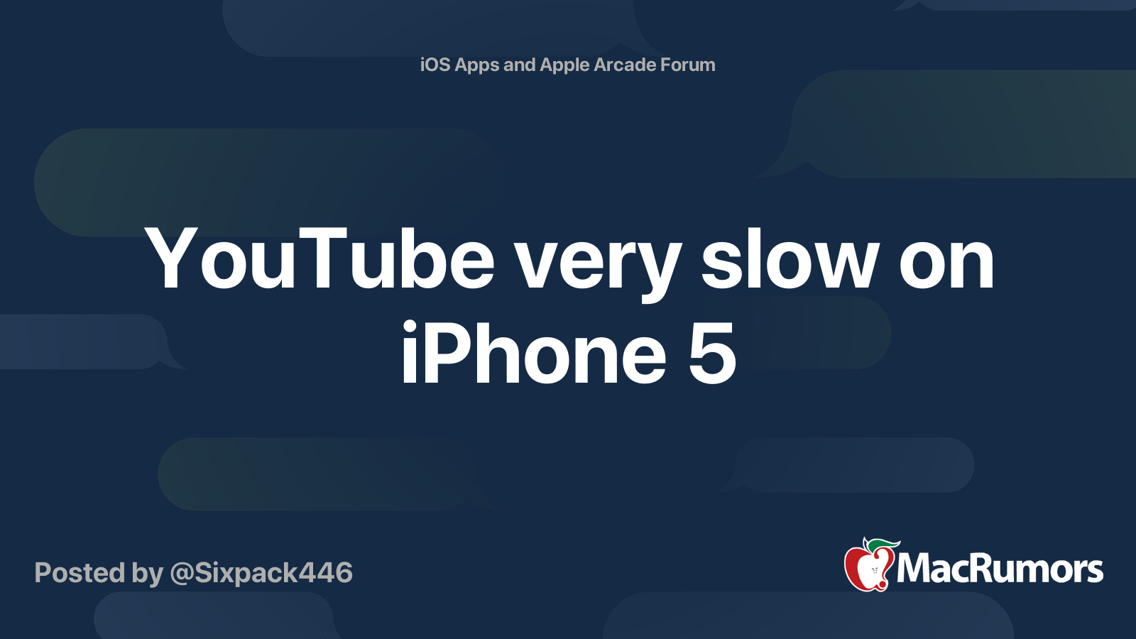 YouTube very slow on iPhone 5 | MacRumors Forums