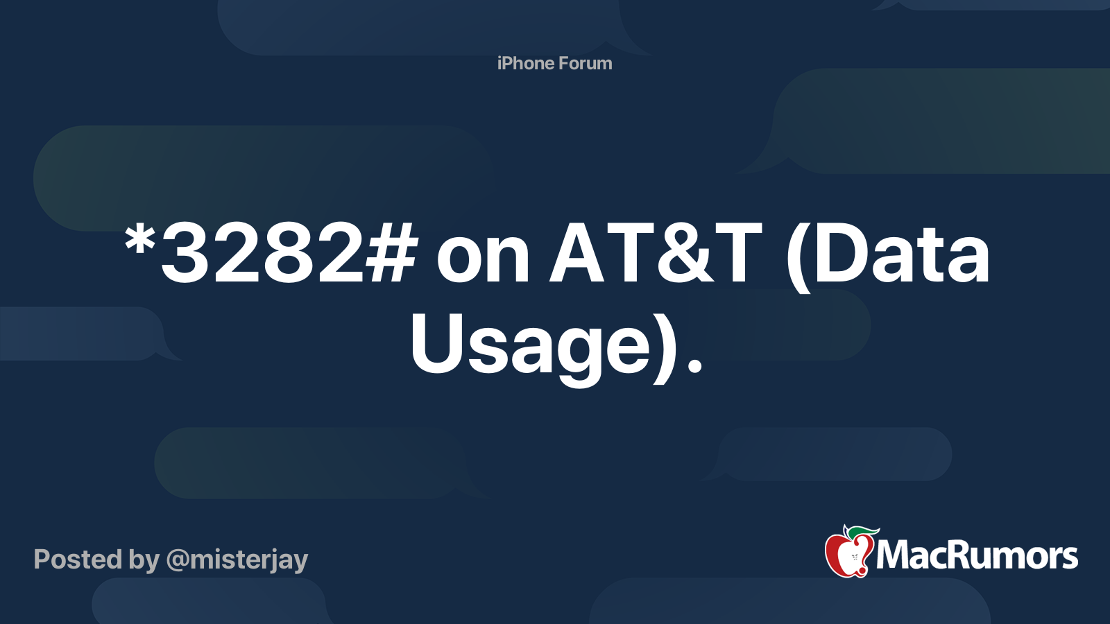 *3282# on AT&T (Data Usage). | MacRumors Forums