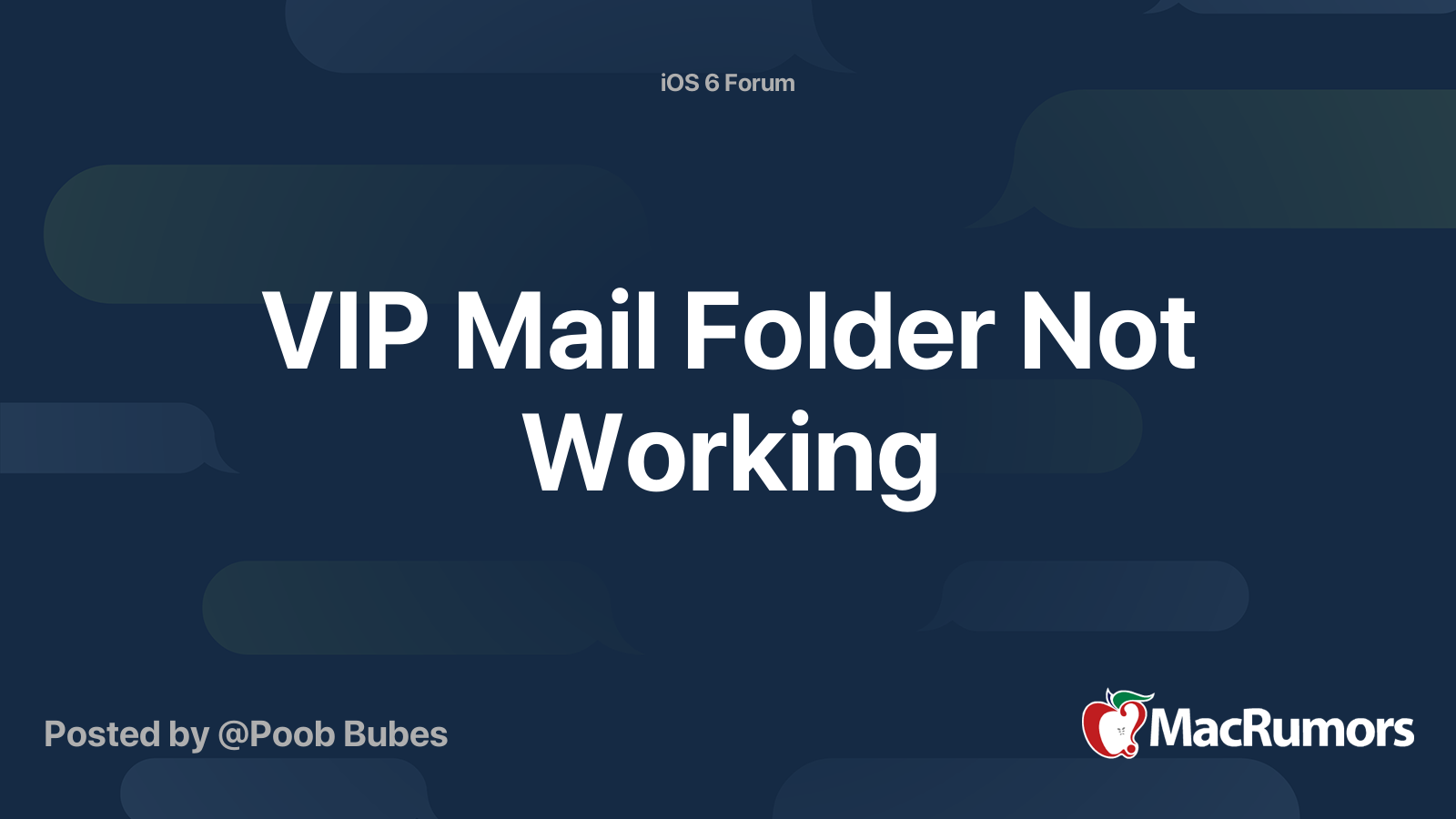 VIP Mail Folder Not Working | MacRumors Forums