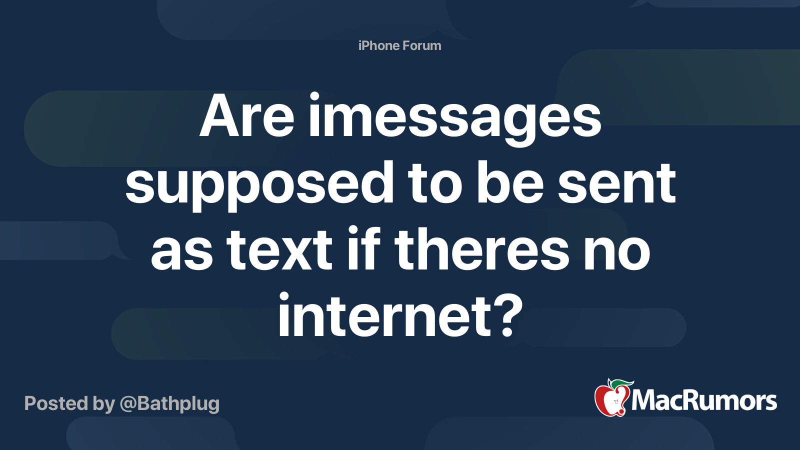 Are imessages supposed to be sent as text if theres no internet ...