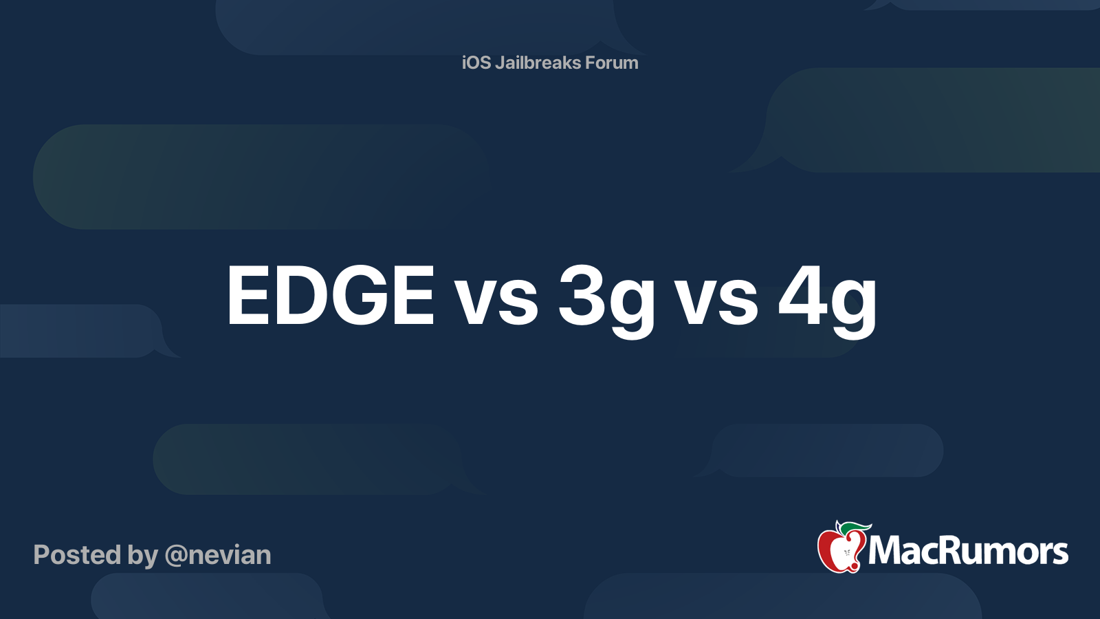 EDGE vs 3g vs 4g | MacRumors Forums