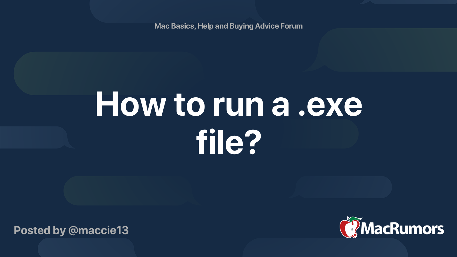 How to run a .exe file? | MacRumors Forums