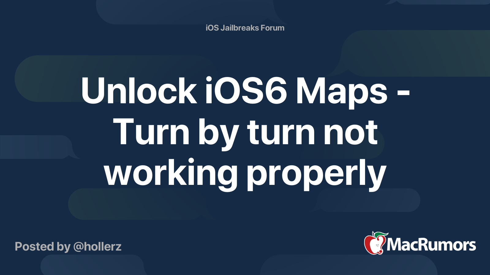 Unlock iOS6 Maps - Turn by turn not working properly | MacRumors Forums