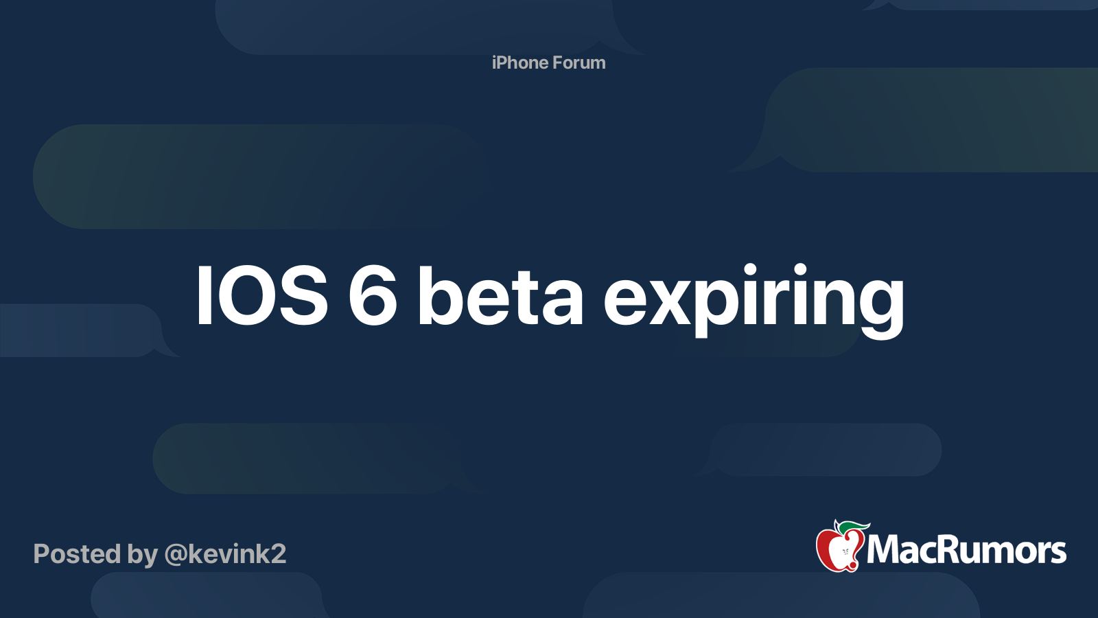 IOS 6 beta expiring | MacRumors Forums