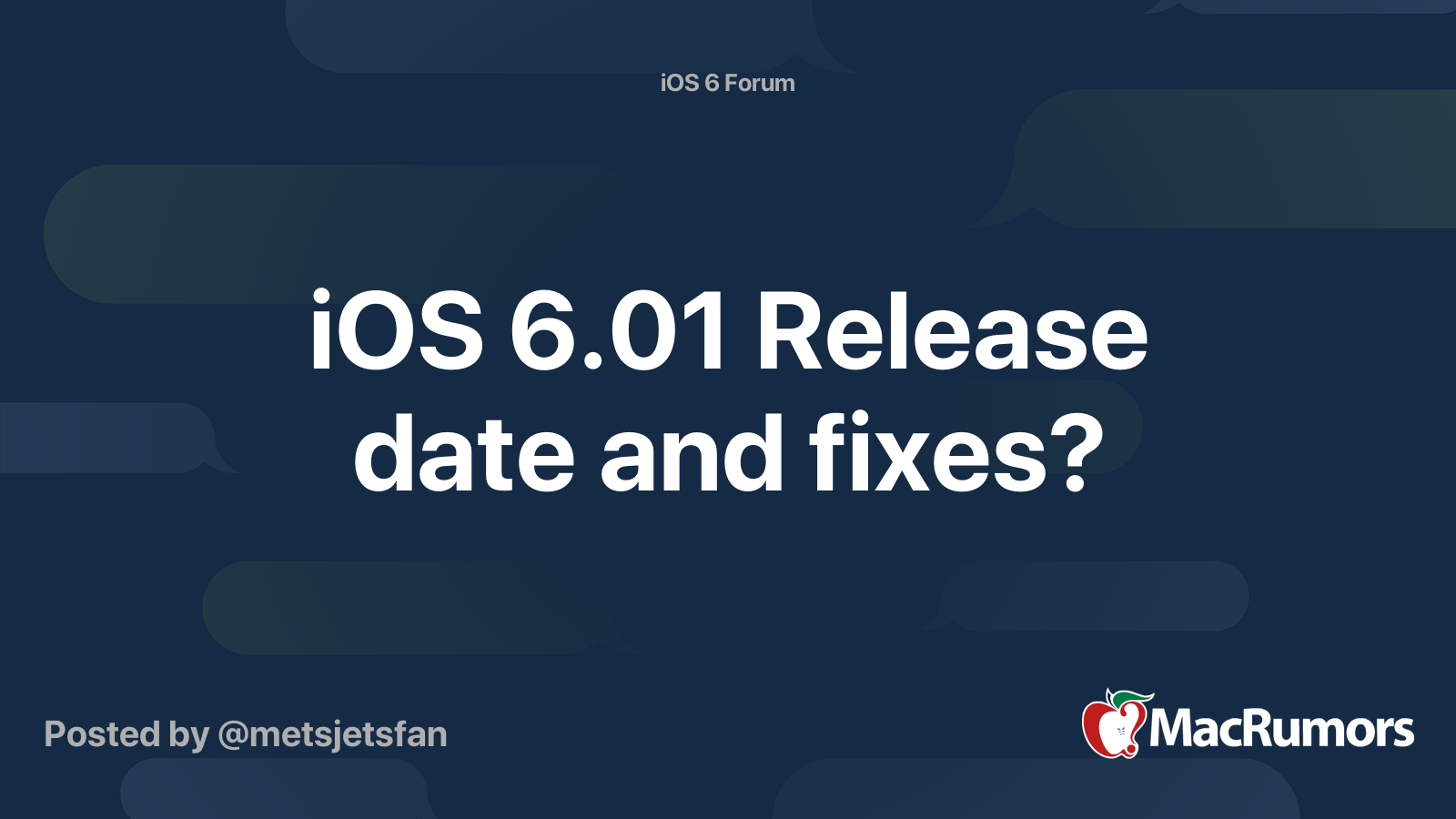 iOS 6.01 Release date and fixes? | MacRumors Forums