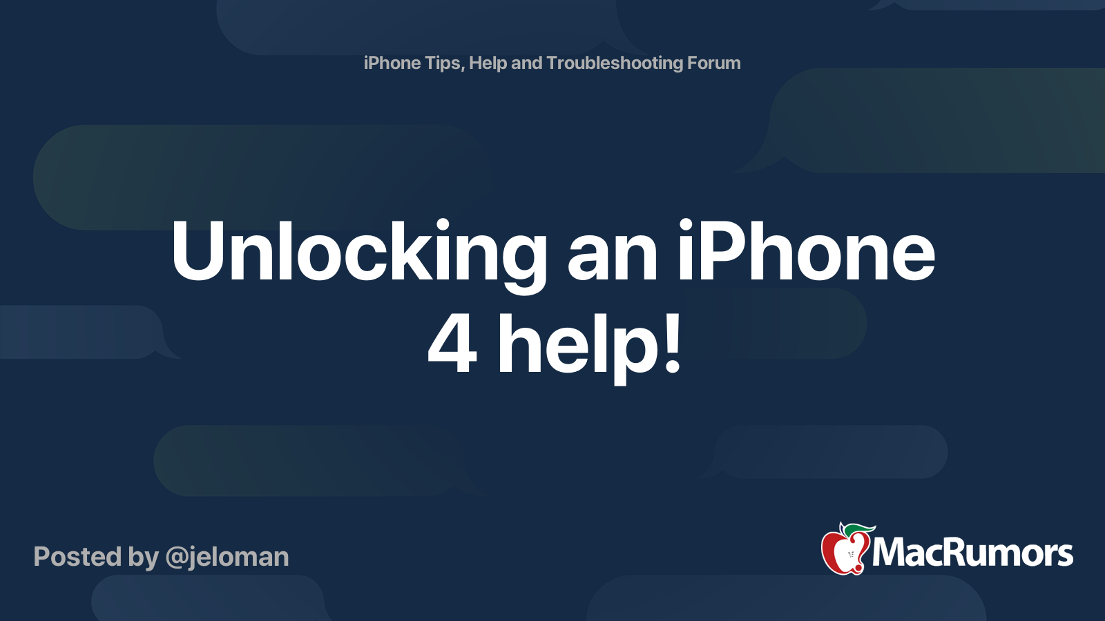 Unlocking an iPhone 4 help! | MacRumors Forums