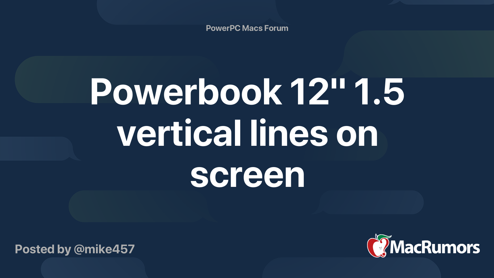 Powerbook 12" 1.5 vertical lines on screen | MacRumors Forums