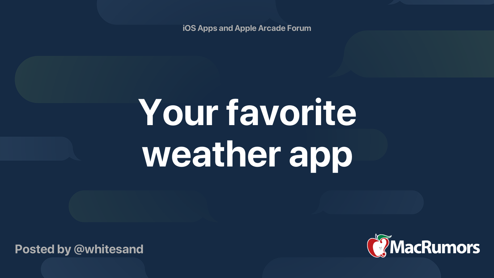 Your favorite weather app | MacRumors Forums